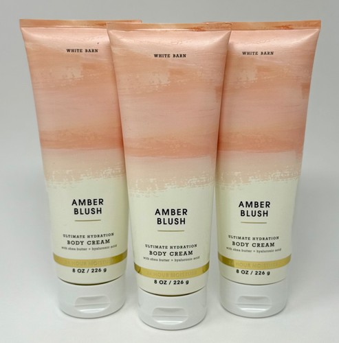 3 BATH & BODY WORKS AMBER BLUSH ULTIMATE HYDRATION CREAM LOTION 8OZ ...