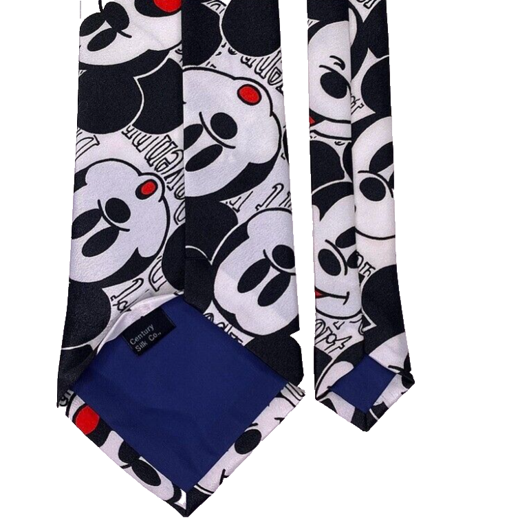 Mickey Mouse Neck Tie Select Century Silk Co Faces Smile Cartoon Mens ...