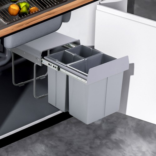 30L/40L Pull Out Kitchen Waste Recycle Soft Close Dustbin Under Sink ...
