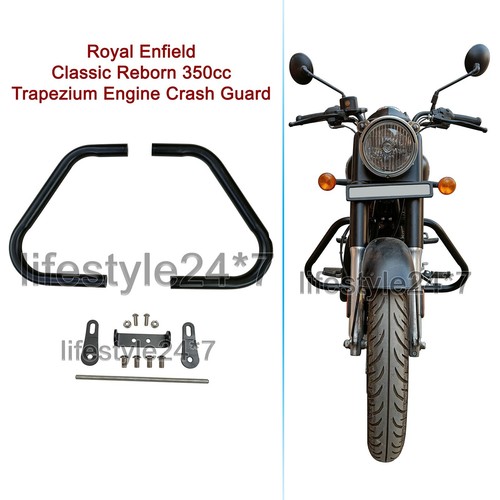 Fit For Royal Enfield Meteor & Reborn 350 "Trapezium Crash Engine Guard ...