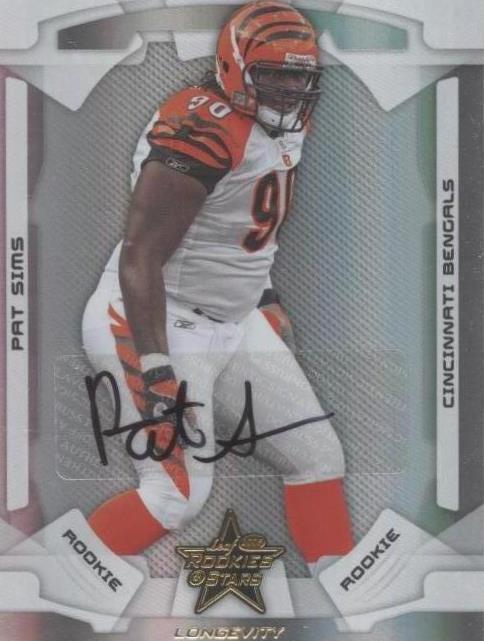 2008 Leaf Rookies & Stars Longevity - Rookie Pat Sims #166 Signatures ...