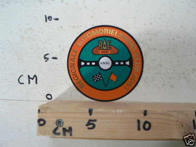 STICKER,DECAL KNAC RAC OOST REGIONALE AUTOMOBIELSPORT CLUB OOST CAR ...