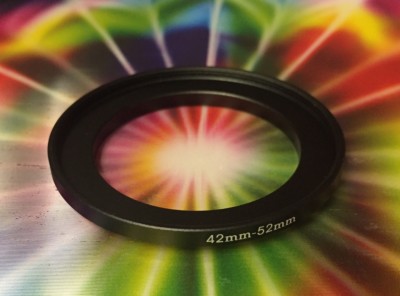 1(one) Step-Up Filter Ring-Adapter Black METAL 42mm to 52mm 42-52 mm ...