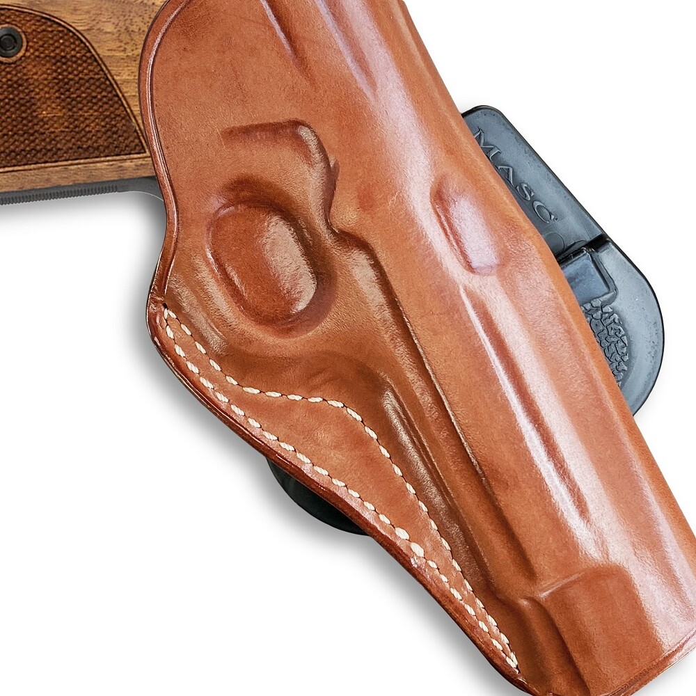 OWB Leather Paddle Holster Fits, Sig P210 Legend Target 9mm 5" Barrel R ...