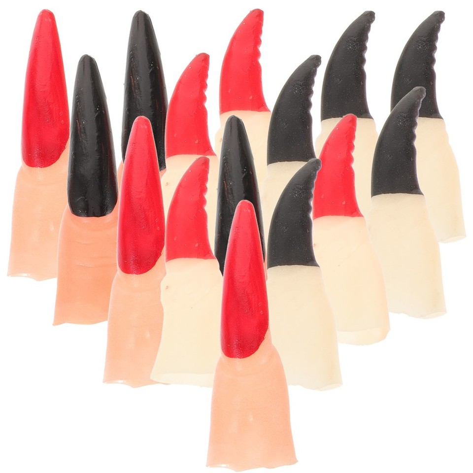 40 Pcs Fake Witch Fingers Rubber Nails Halloween Prank Costume Party ...