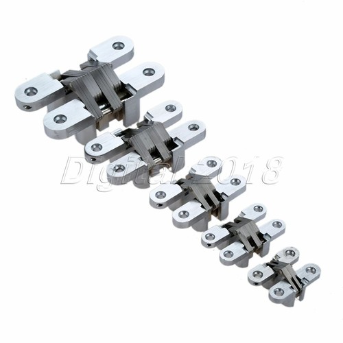 2 Pcs Elegant Heavy Duty Foldable Consealed Cross Door Hinges Stainless ...