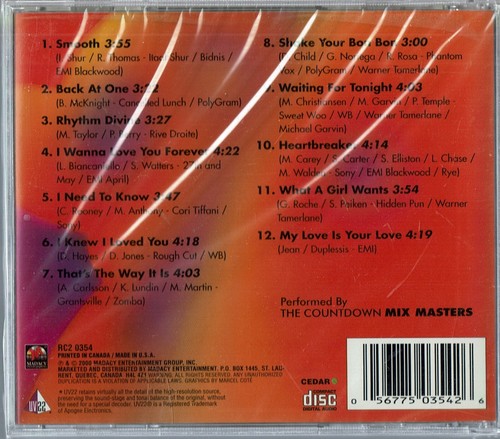 Smooth Hits 2000: The Countdown Masters by Countdown Mix Masters (CD ...