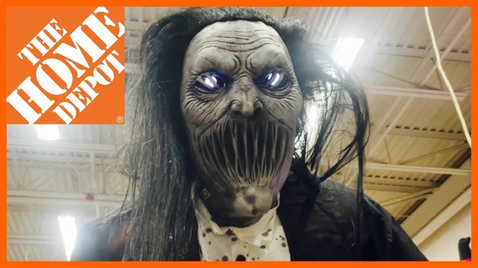 8 ft. Animatronic Motion Sensor Spooky Halloween LED lights Boogeyman ...