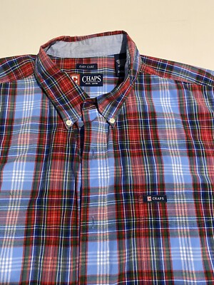 CHAPS Mens Short Sleeve Plaid Shirt Size: 2XT | eBay