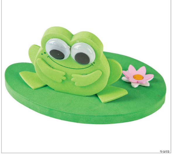 3D Floating Foam Frog On Lily Pad Kids VBS Craft Kits Peel n' Stick 2 ...