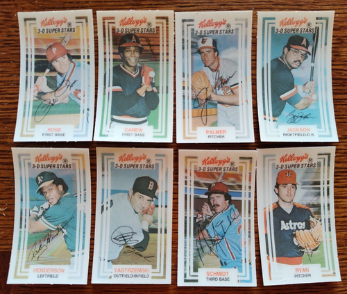 1983 MLB Kellogg 3-D Super Stars Baseball Cards Set of 60 Rose Ryan ...