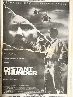 1988 NY Times Distant Thunder Movie DEBUT Full Pg Newspaper Ad John ...