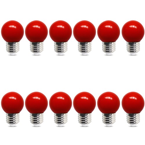 12 Pcs/Lot Red Color E27 Screw Mini Bulb LED Globe G45 Light Bulbs ...