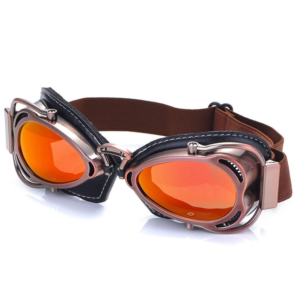 Vintage Motorcycle Goggles Eyewear Cruiser Aviator Pilot Retro ...