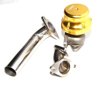 GOLD 38MM ADJ.Turbo External Wastegate+Dump Tube Pipe+Elbow Inlet ...