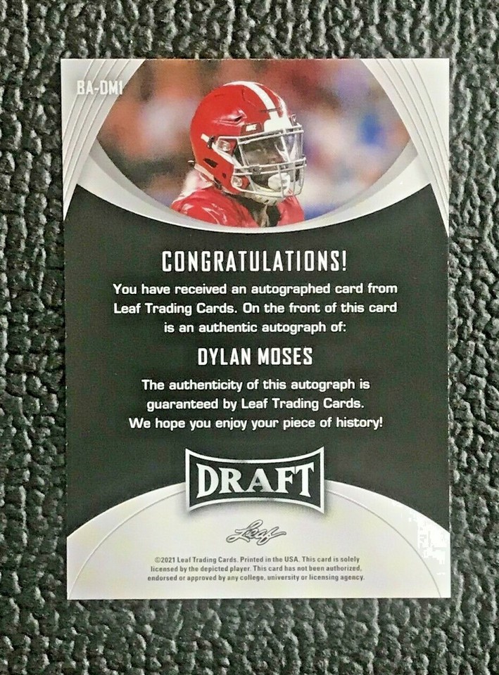 🔥DYLAN MOSES 2021 LEAF XRC ROOKIE SILVER AUTOGRAPH!🔥ALABAMA! | eBay