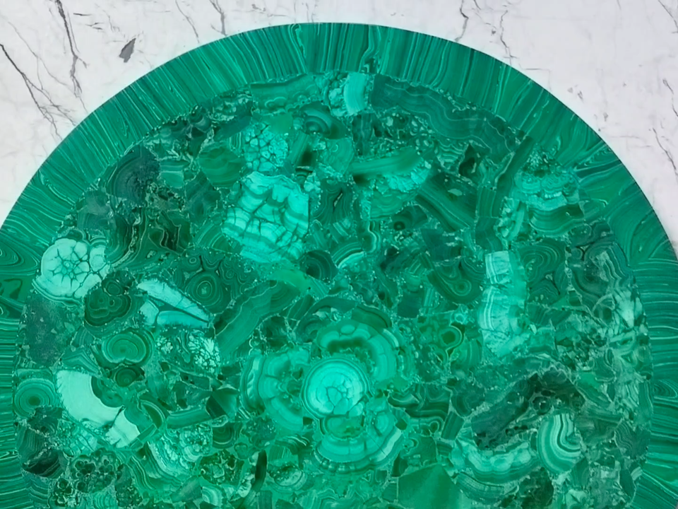 Malachite Marble Coffee Table Top, Handmade Table Top, Unique Tbale Top ...