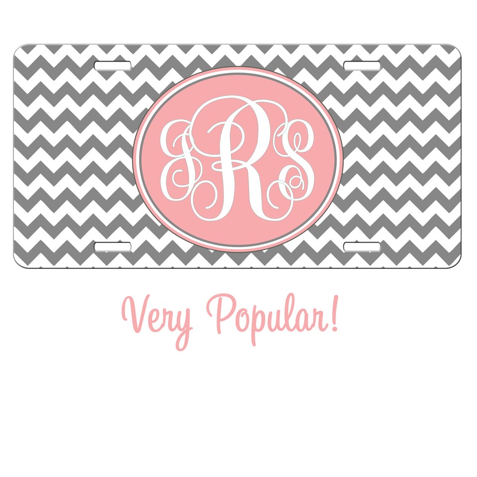 Personalized Monogrammed Car Tag License Plate - Chevron Chevrons ...