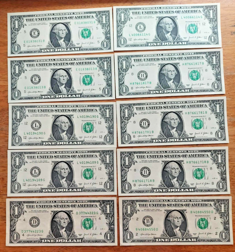 Lot of 10 Fancy Serial Notes 4 Pair Repeaters Mix | eBay