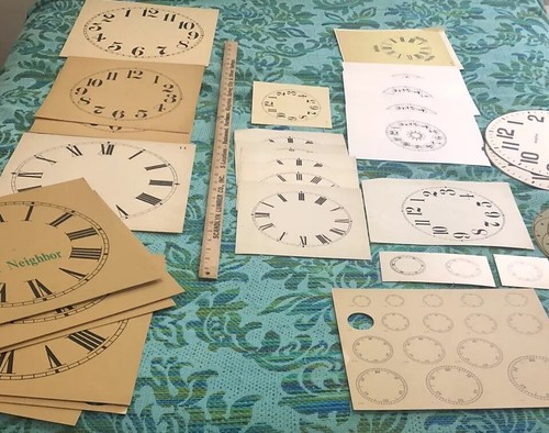 Vintage Clock Maker Repairman Cardstock Paper Dials Faces 31 Day Clocks ...