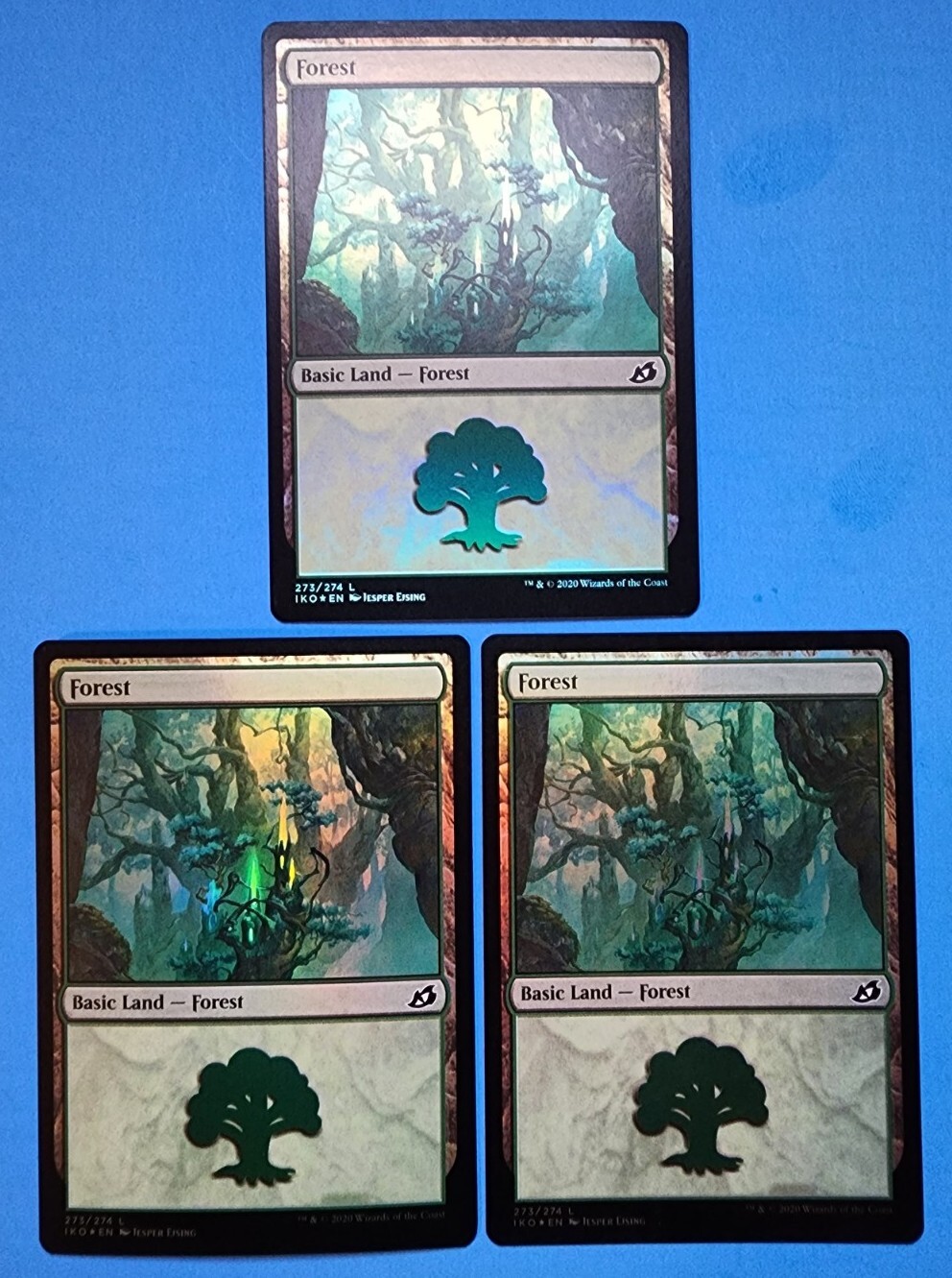 3x Forest Basic Land Ikoria Lair of Behemoths Mtg Magic Card Green Mana ...