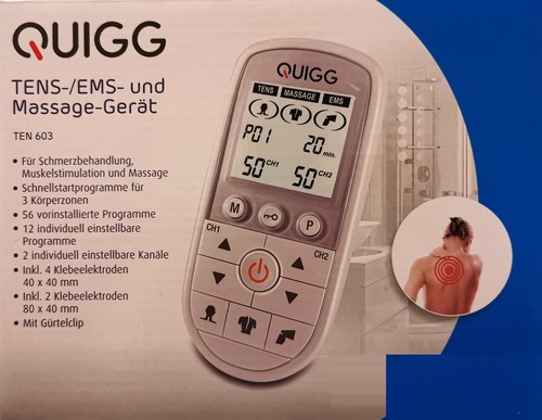 Quigg Tens Ems Massage-Gerät Ten 603 Elektrostimulationsgerät Tensgerät ...
