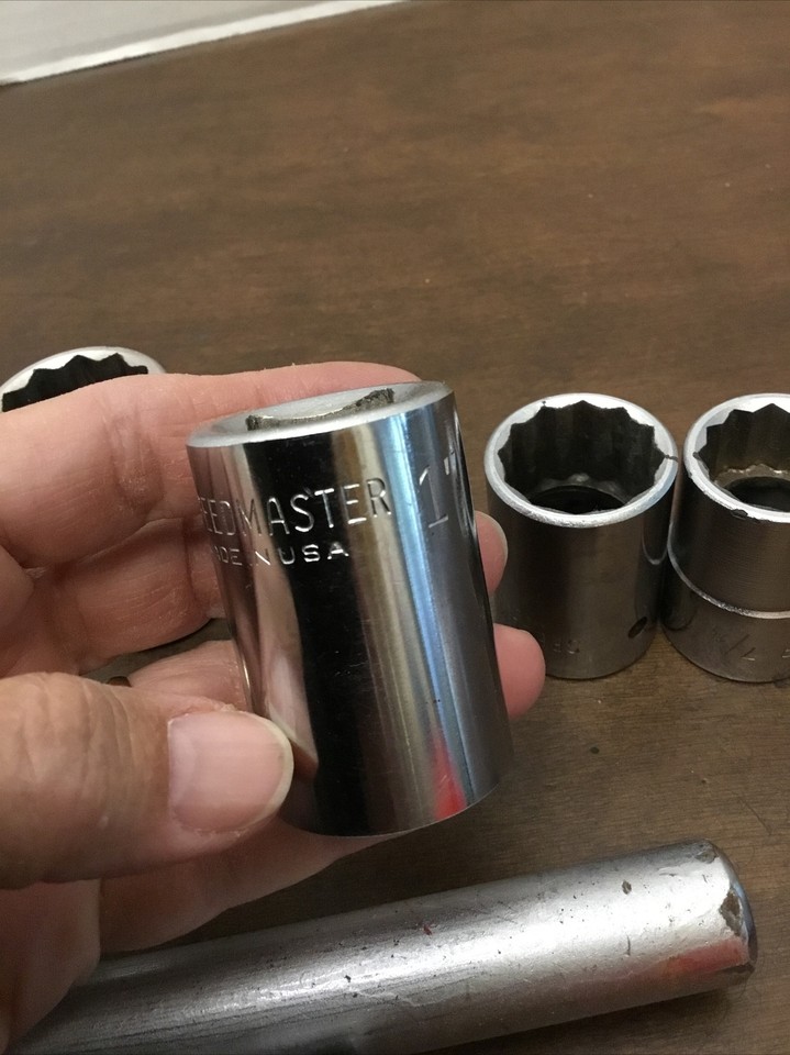 3/4” Drive 12 Pt Socket Set Indestro W/ Slide T-Bar Breaker Extensions ...