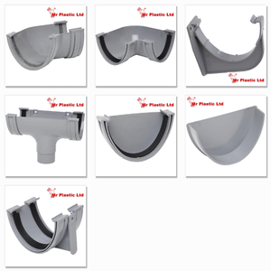 Polypipe 117mm Polyflow Deep Flow Gutter & 68mm Round Down Pipe ...