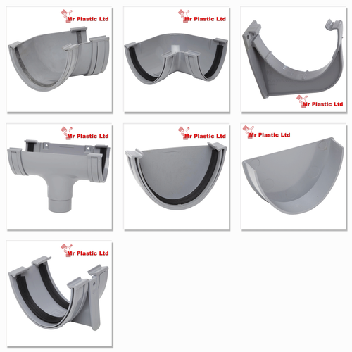 Polypipe 117mm Polyflow Deep Flow Gutter & 68mm Round Down Pipe ...