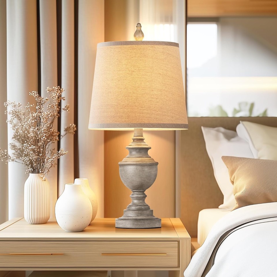Retro Table Lamps Set of 2, Bedside Lamp for Bedroom Rustic Farmhouse ...