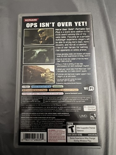Metal Gear Solid: Portable Ops Plus (Sony PSP, 2007) Only Case. | eBay