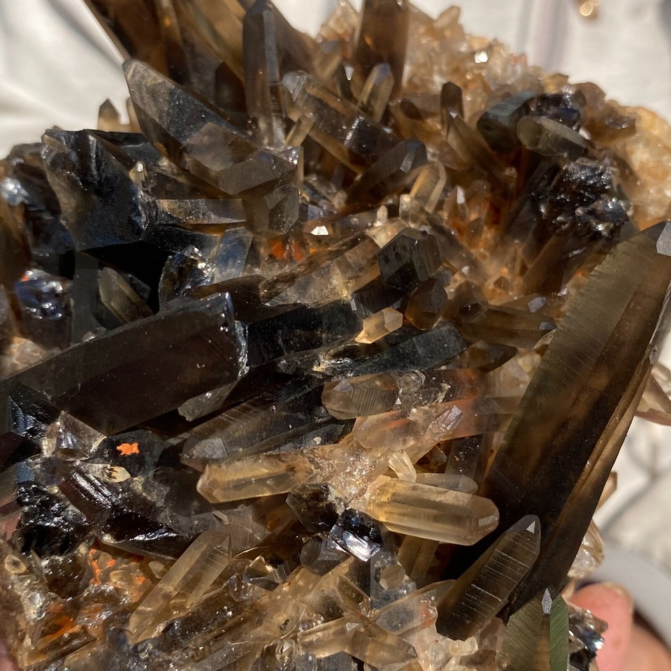 2.7lb Large Natural Black Smoky Quartz Crystal Cluster Rough Mineral ...