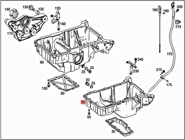 MERCEDES OEM 2016 Slk300 Engine-upper Oil Pan 2740106000 for sale ...