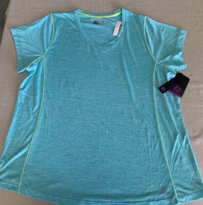 RBX Blue V-Neck Active Short Sleeve T-Shirt Womens 2X | eBay