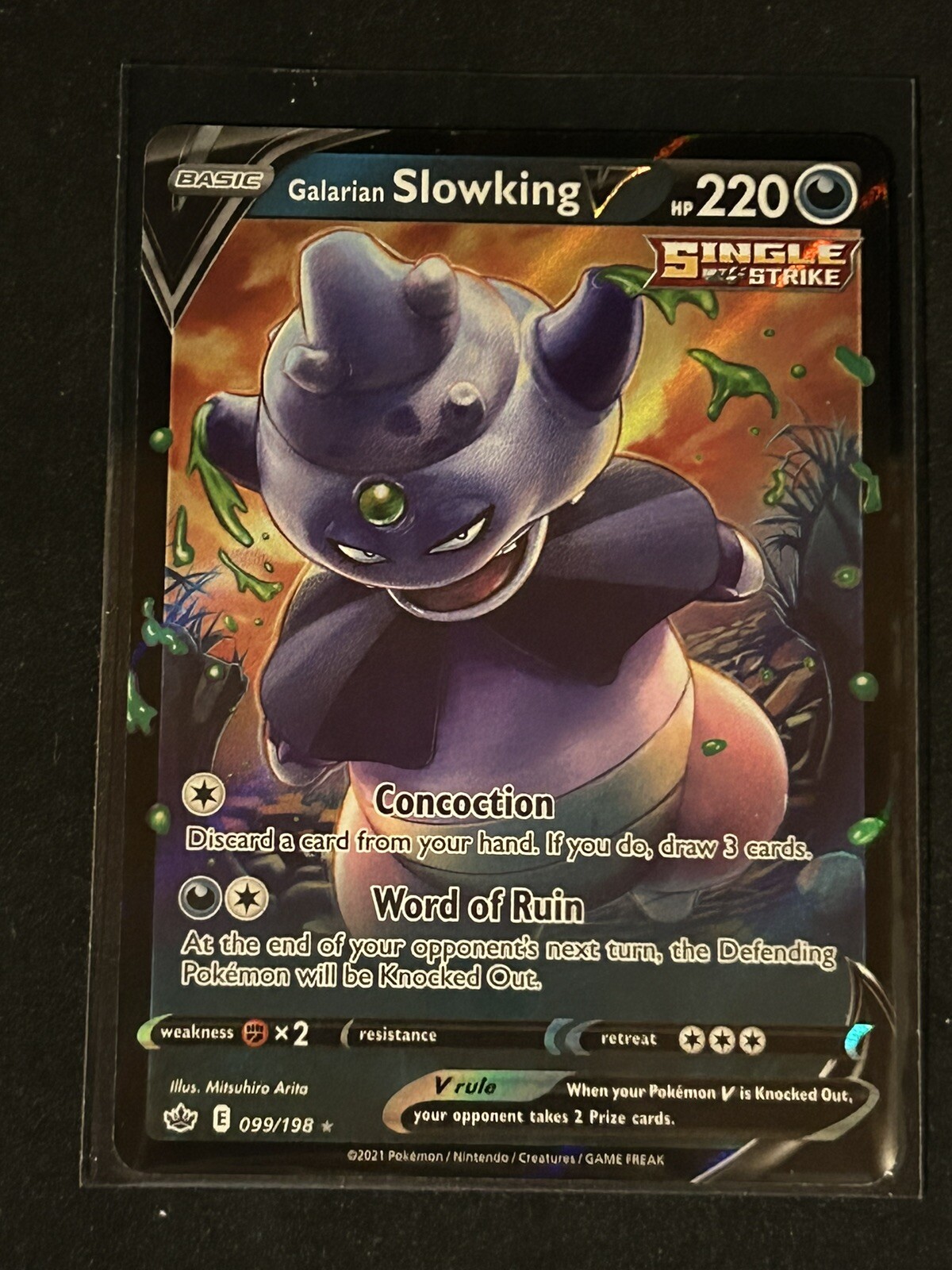 Pokémon TCG Galarian Slowking V Sword & Shield - Chilling Reign 099/198 ...