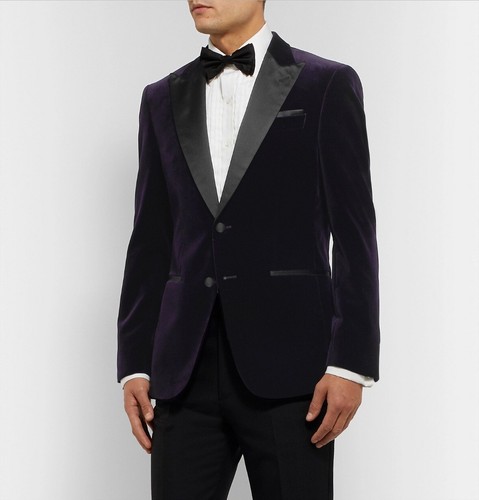 Hugo Boss Men's 'Helward' Purple Slim Fit Velvet Dinner Tuxedo Jacket ...