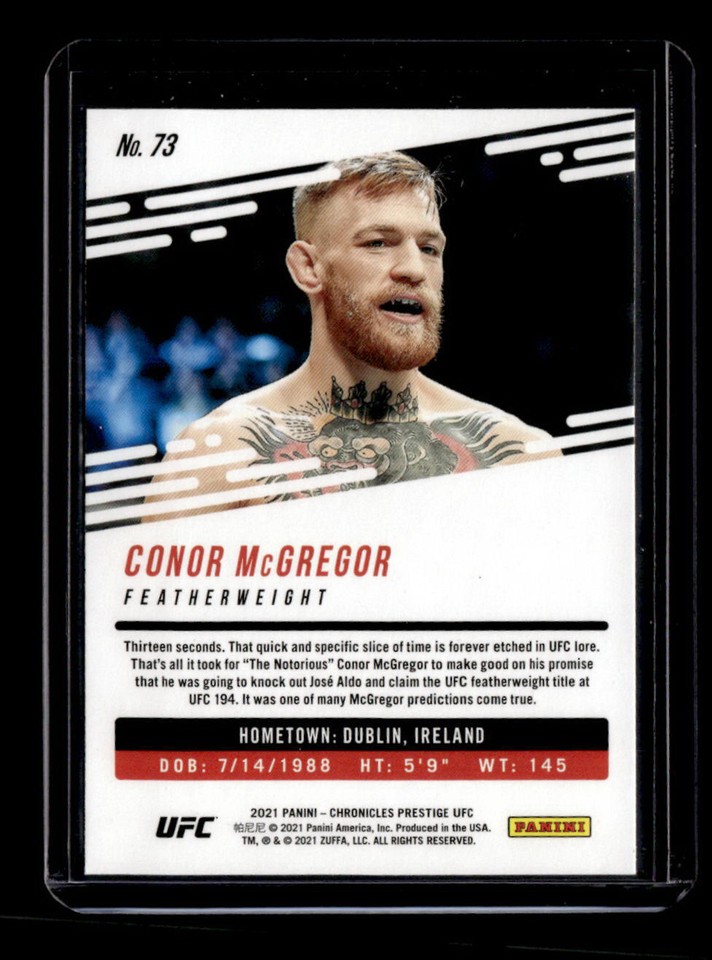 Conor McGregor 2021 Chronicles MMA UFC #73 PRESTIGE | eBay