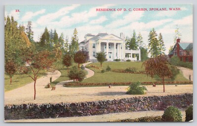 Postcard Residence of D. C. Corbin Spokane Washington | eBay