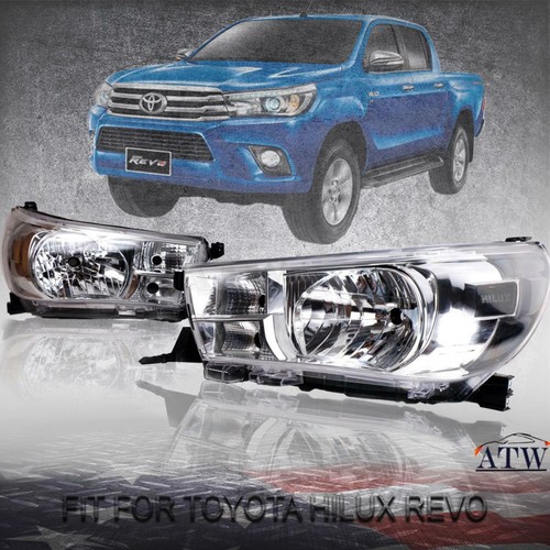Head Light Lamp Ute Base Model Pickup Pair Fit Toyota Hilux SR5 M70 M80 ...