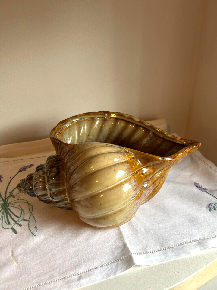Beautiful Ceramic Conch Seashell Bowl/Planter | eBay Australia