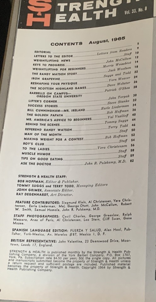 Don Howorth - Strength & Health Bodybuilding Magazine - August 1965 | eBay