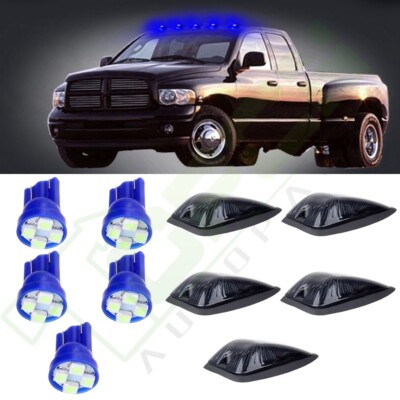 5pcs Smoke Cab Roof Marker Cover+Base+T10 US Fast LED for GMC/Chevy ...