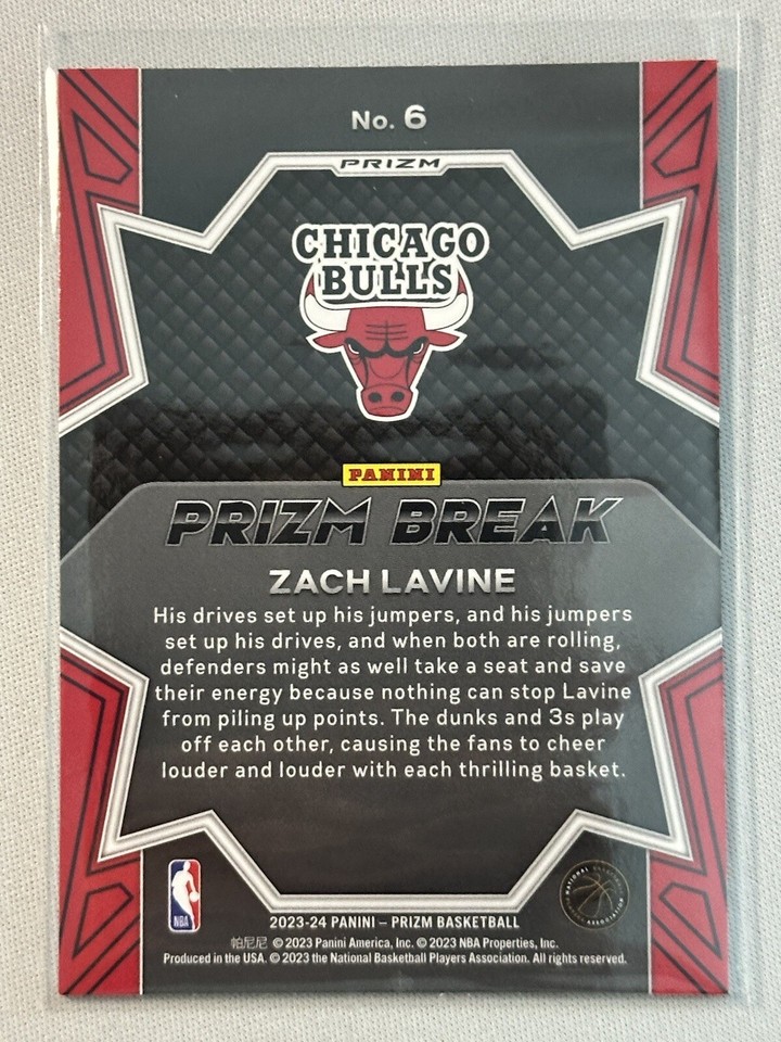 Prizm Basketball 2023-24 Zach LaVine Prizm Break Silver Disco Fast ...