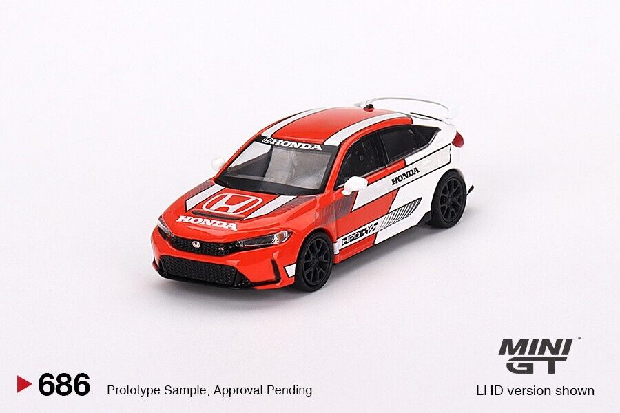Mini GT Scale 1/64 # 686 # Honda Civic TYPE R 2023 Pace Car Mini GT Scale 1/64 # 686 # Honda Civic TYPE R 2023 Pace Car