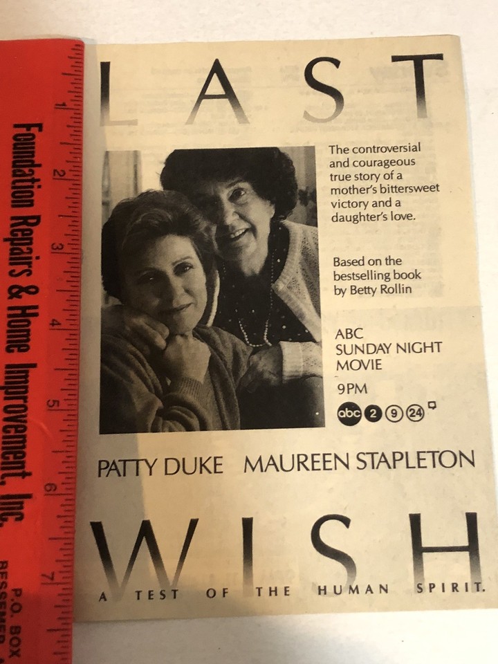 Last Wish Movie Vintage Print Ad Patty Duke Maureen Stapleton Tpa15 | eBay