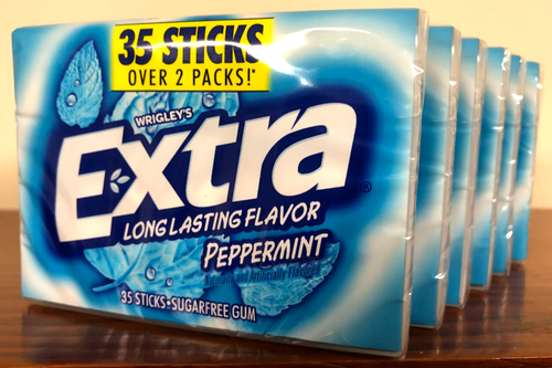 6x Packs Wrigley's Extra Peppermint Chewing Gum | 35 Sticks Per Pack ...