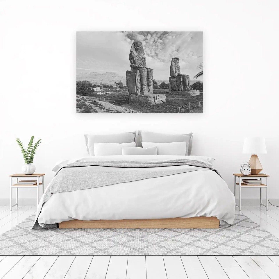 Theban Necropolis Black White Canvas Print Large Picture Wall Art | eBay UK