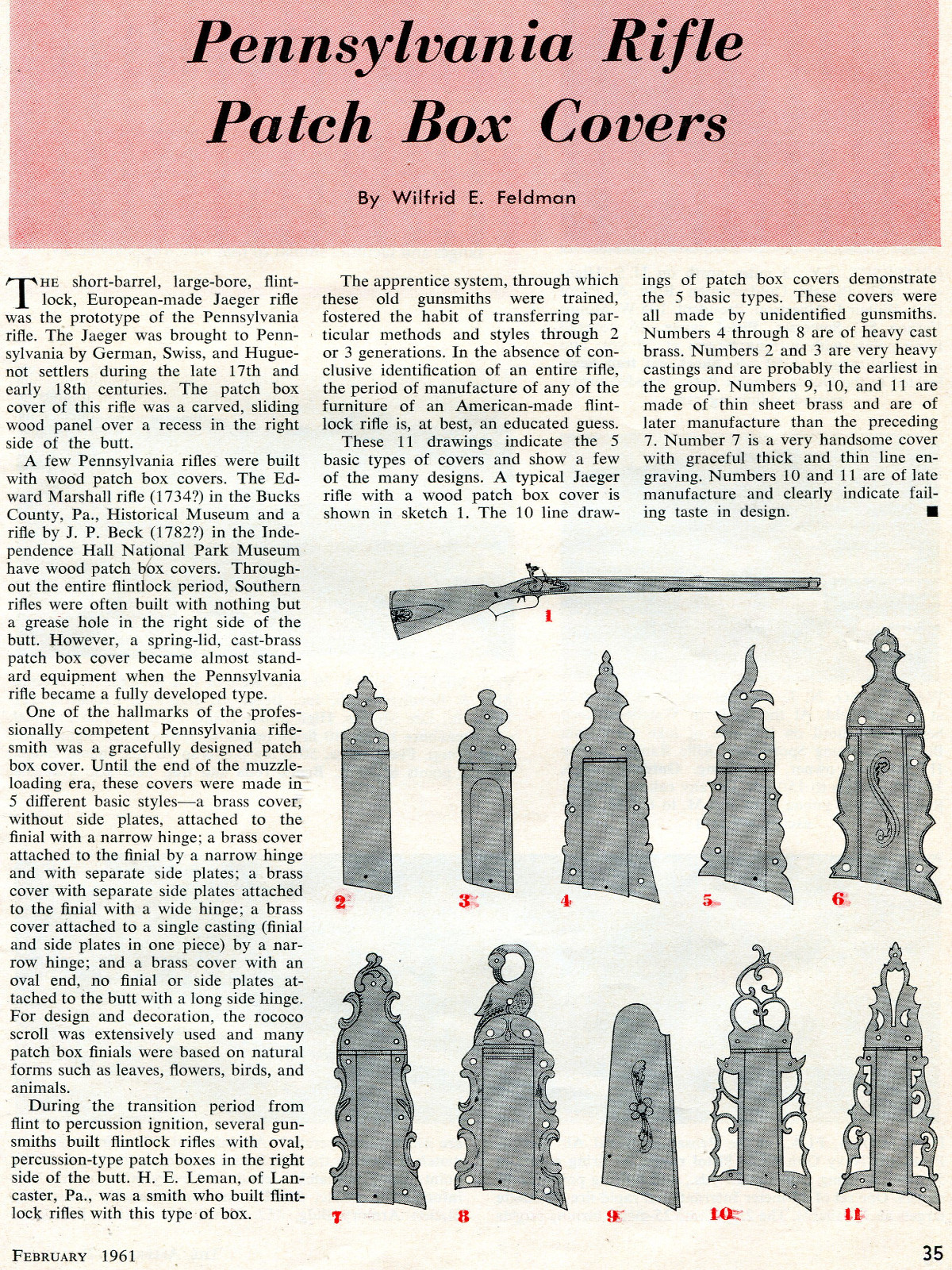 1961 Print Article of Pennsylvania Rifle Patch Box Covers | eBay