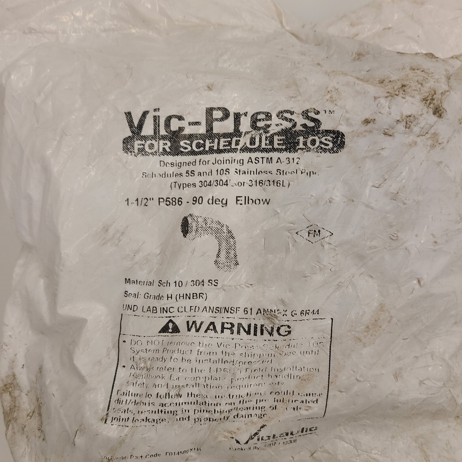 VICTAULIC - VIC-PRESS SS P586 90 DEG. ELBOW 1 1/2" | eBay