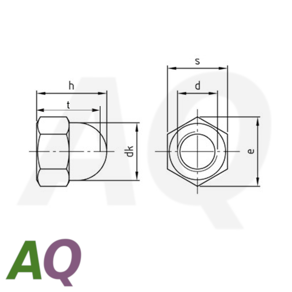 Hutmutter Edelstahl M3 M4 M5 M6 M8 M10 M12 hohe Form VA V2A A2 Muttern ...